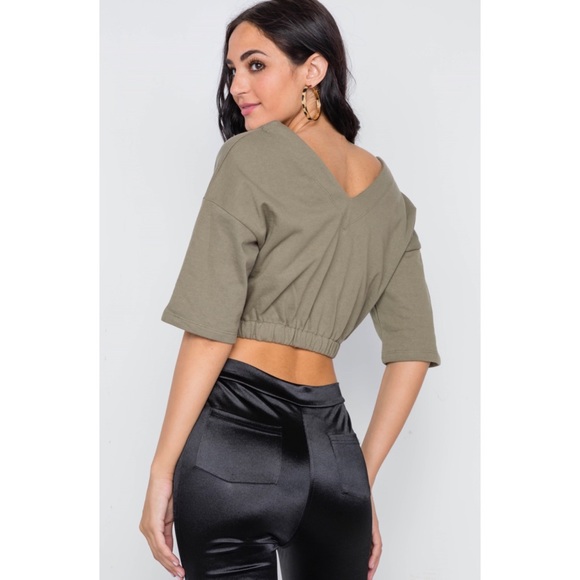 Tops | Jenny Crop Top Olive | Poshmark